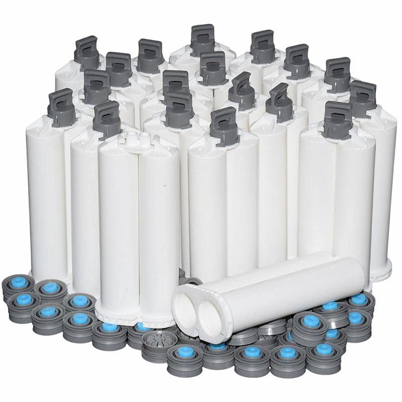 500Pieces Empty Cartridge 50ml 1:1 Round Tube with Sealing Pistons ...