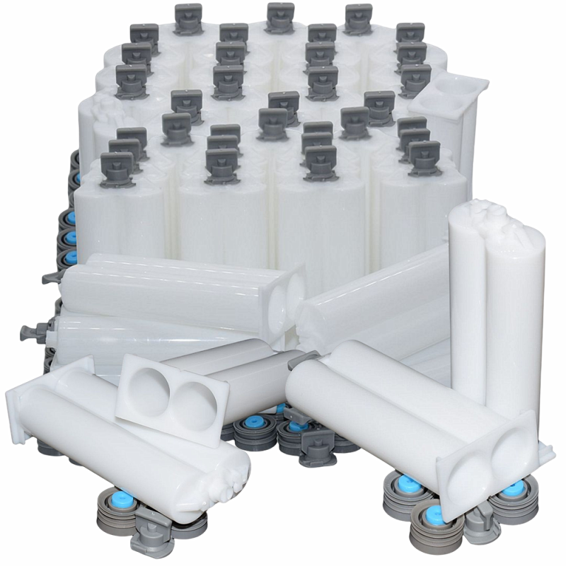 500Pcs 50ml Empty Cartridges 1:1 Dual-Barrel Glue Tube Set with Cap and ...