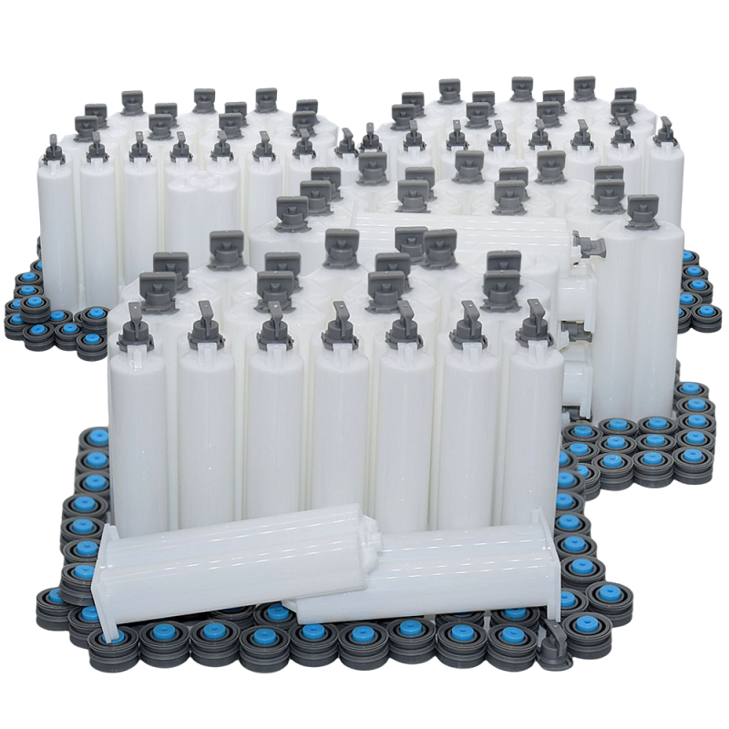 500pcs Adhesive Cartridge 50ml 1:1 Empty Glue Tube Dual-Barrel with ...