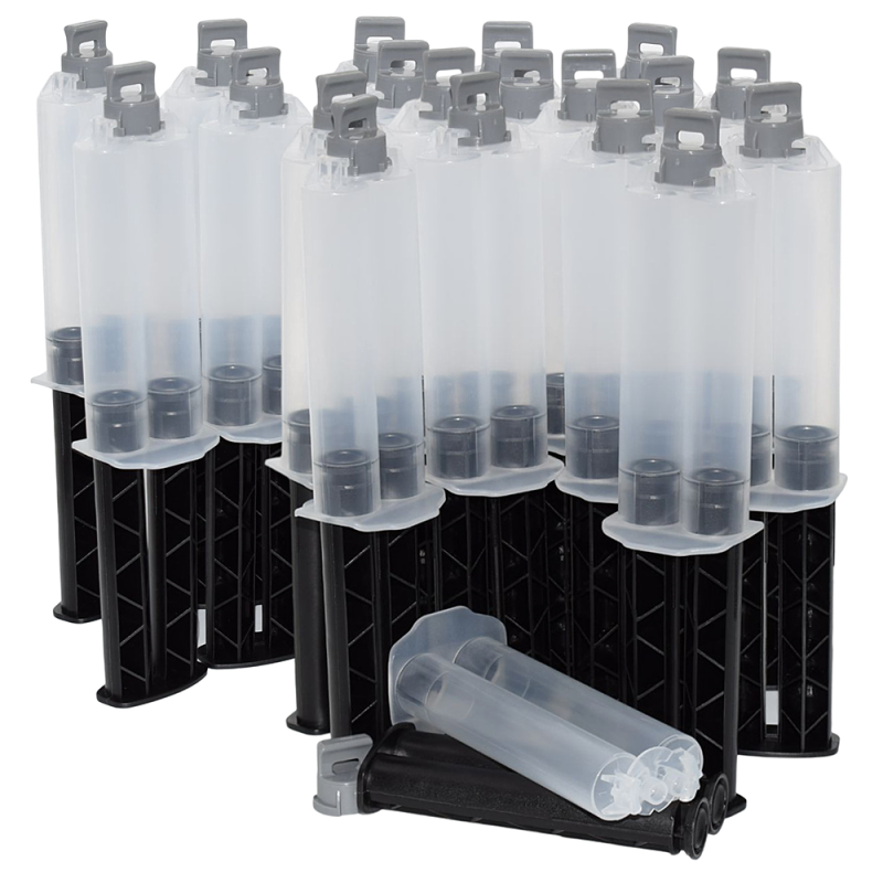 500 Pieces 24ml Empty Double-Barrel Adhesive Cartridge Syringe ...