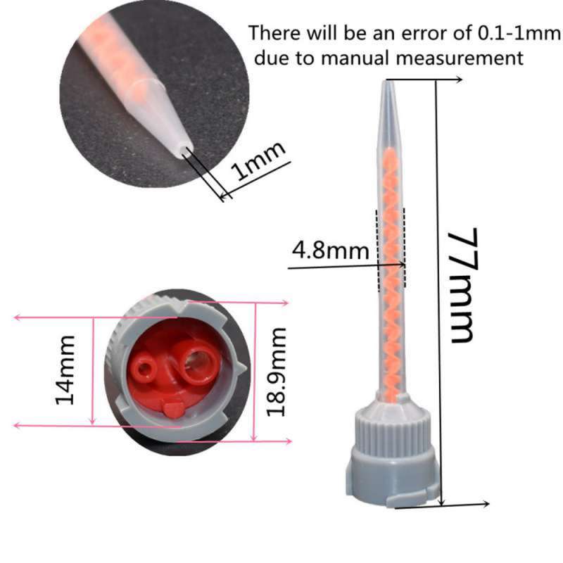 500pcs Static Mixer Resin AB Glue Mixing Tube 10:1 Mixing Nozzle ...